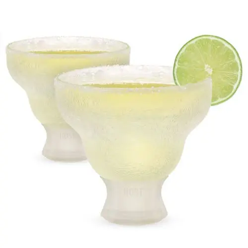 HOST Glass Freeze Margarita Cooling Cup Set Of 2 - Clear