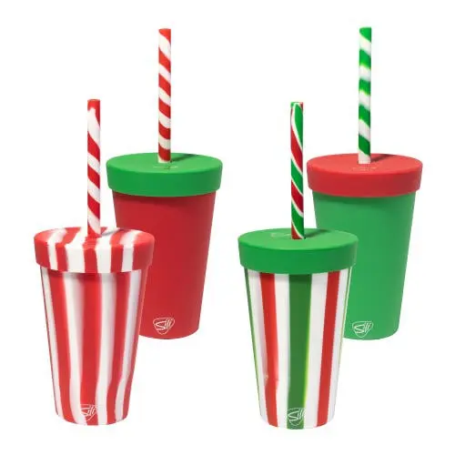 SILIPINT 16 Oz. Silicone Straw Tumbler Set - Multicolored