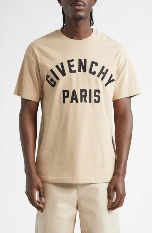 Givenchy Regular Fit Logo Patch T-shirt - Beige/black