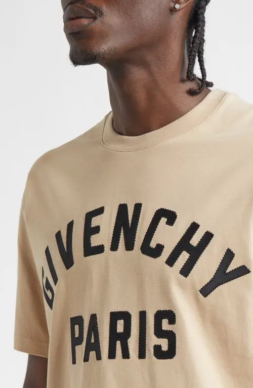 Givenchy Regular Fit Logo Patch T-shirt - Beige/black