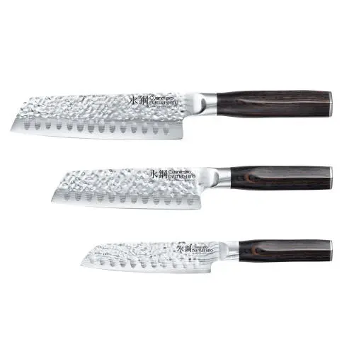CUISINE::PRO Damashiro Emperor® 3-piece Santoku Set - Silver