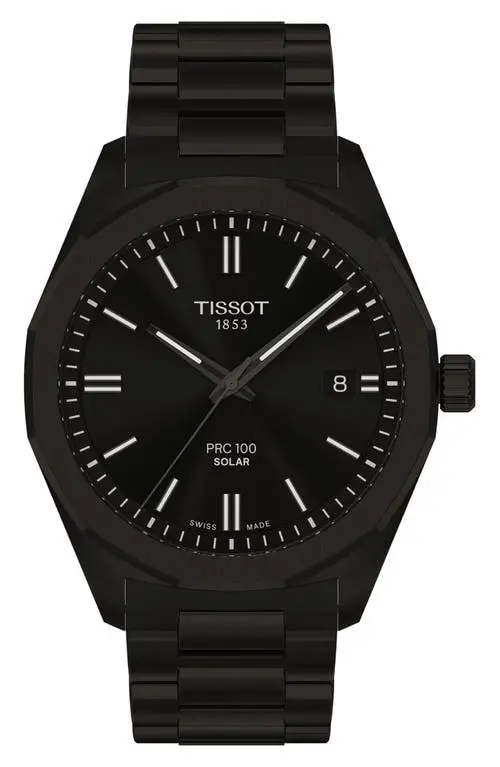 TISSOT Prc 100 Solar Quartz Bracelet Watch - Black