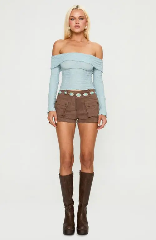 Princess Polly Textured Off-the-shoulder Top