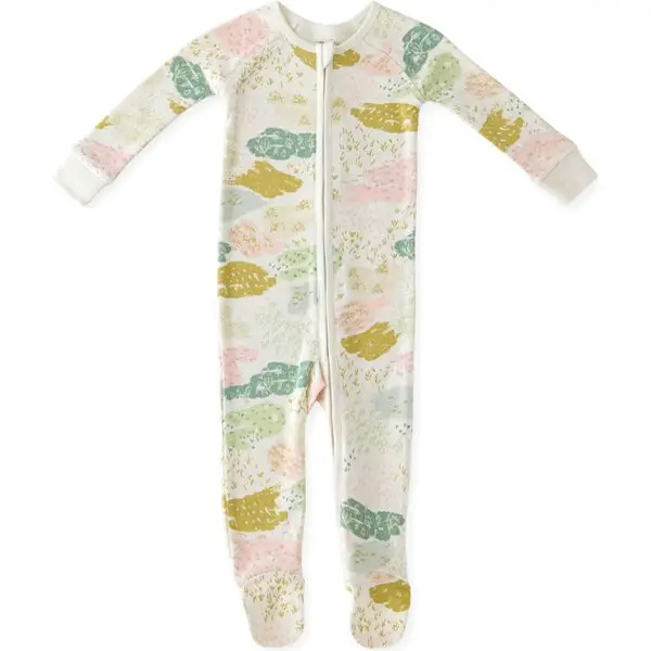 PEHR Print Rib Organic Cotton Footie - Happy Valley