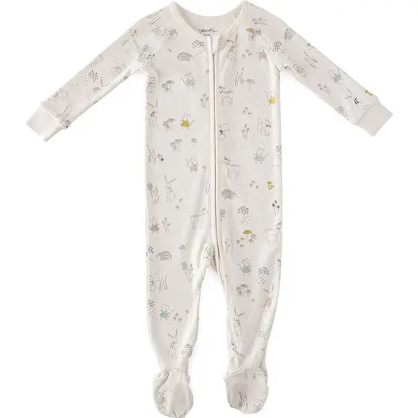 PEHR Print Rib Organic Cotton Footie - Magical Forest