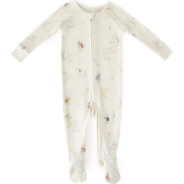 PEHR Print Rib Organic Cotton Footie - Over The Moon