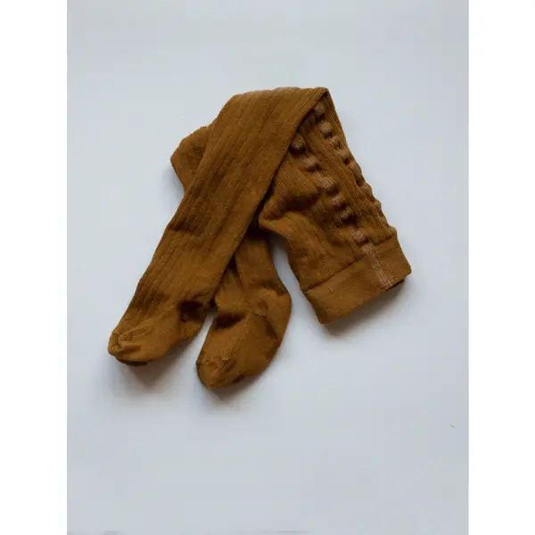 THE SIMPLE FOLK Ribbed Knit Tights - Bronze