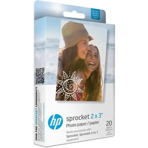 HP Sprocket Zink 2x3 Photo Paper - White