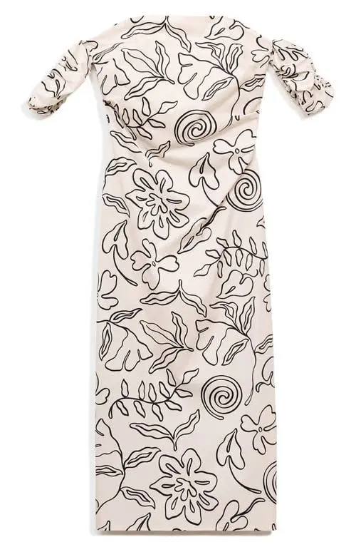 Mango Floral Strapless Sheath