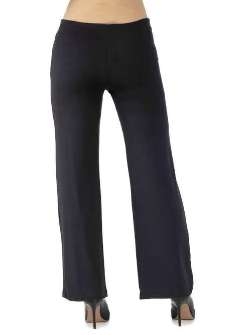 24SEVEN COMFORT APPAREL Maternity Drawstring Lounge Pants - Black
