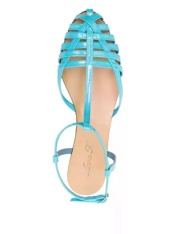 ANNA F. 512 T-bar Caged Sandals - Blue