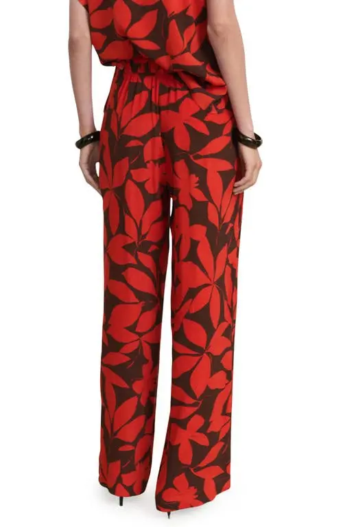 Mango Flowy Print Straight Leg Pants