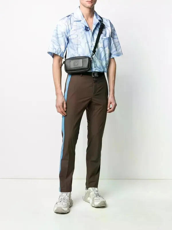Valentino Garavani Contrast Tape Slim-fit Trousers - Brown