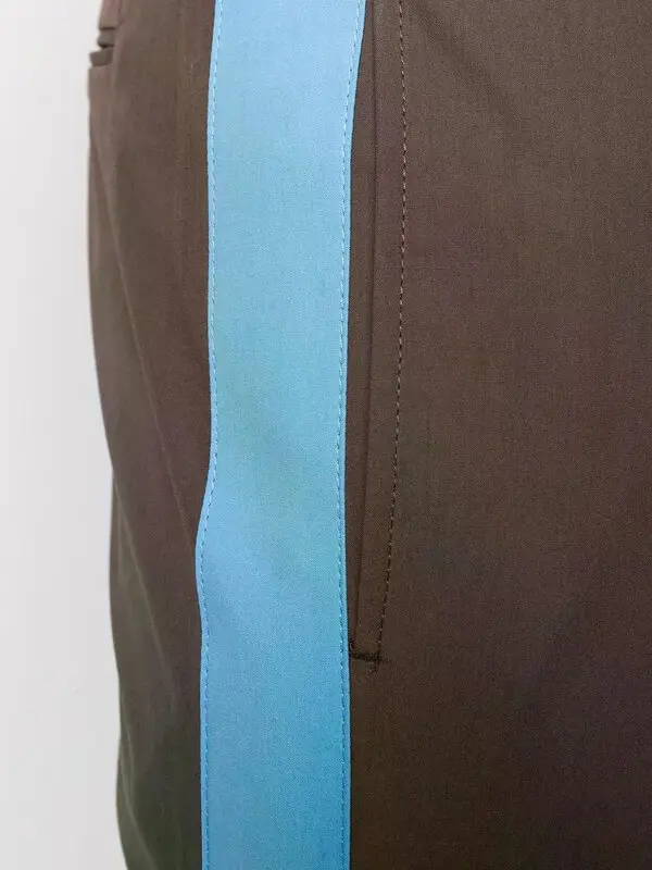 Valentino Garavani Contrast Tape Slim-fit Trousers - Brown