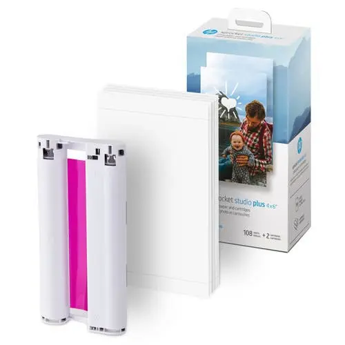 HP Sprocket Studio Plus 4x6 Photo Printer Case & Paper Bundle