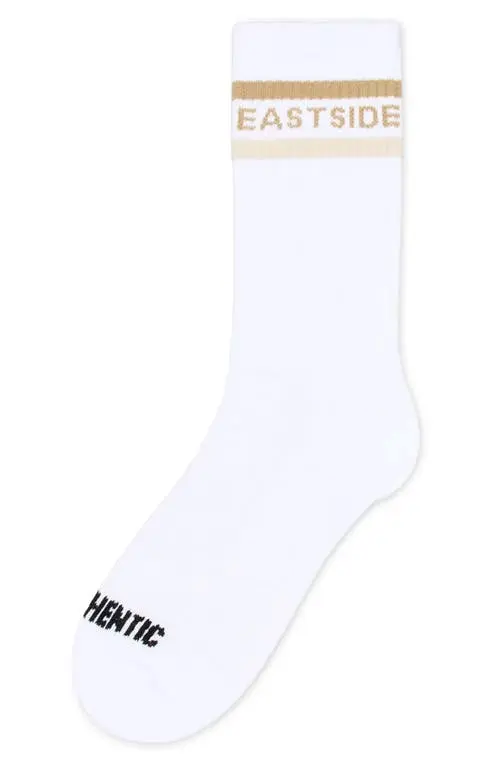 EASTSIDE GOLF Dual Stripe Crew Socks - Bright White