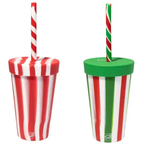 SILIPINT Silicone 16 Oz Straw Tumbler Set - Multicolored