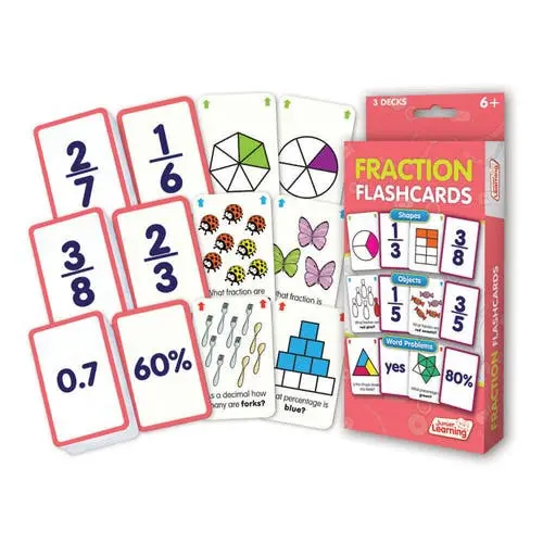 JUNIOR LEARNING Fraction Flashcards - Multicolored