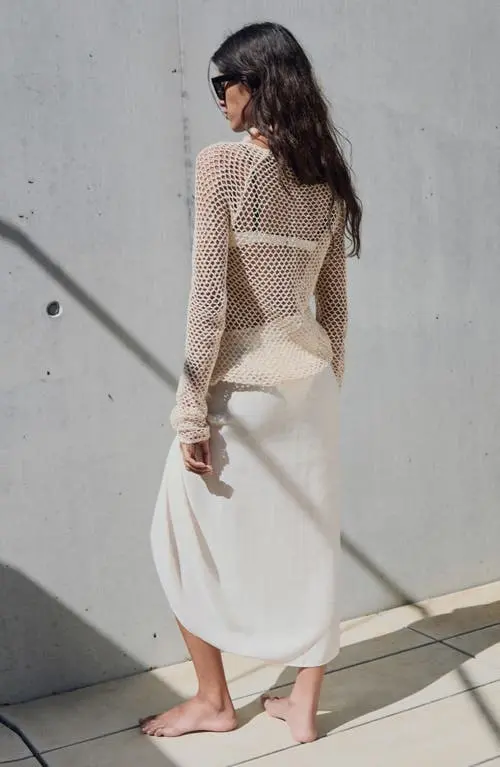 Mango Stretch Cotton Crochet Sweater
