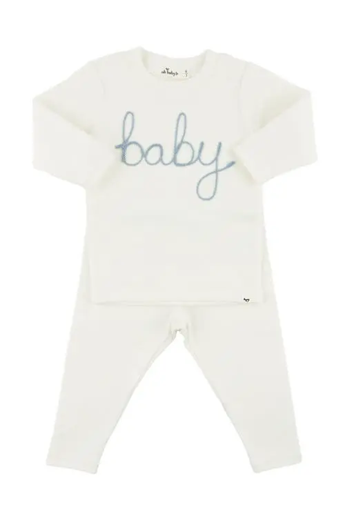 OH BABY! Embroidered Two Piece Set - Cream