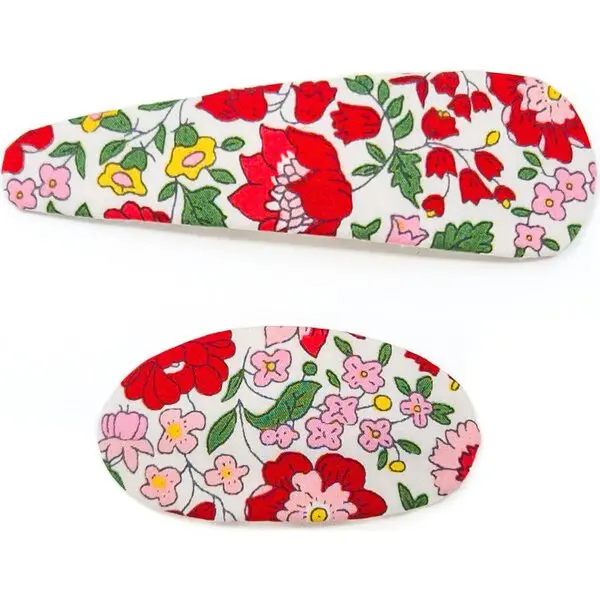 PUTTISU 2-piece Floral Print Clip Set - Cherry Garden Tale