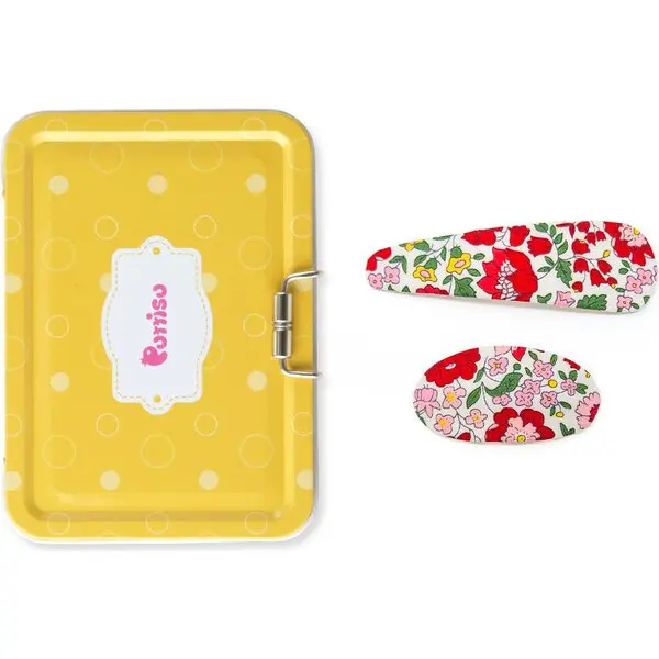 PUTTISU 2-piece Floral Print Clip Set - Cherry Garden Tale