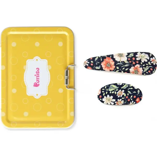PUTTISU 2-piece Floral Print Clip Set - Midnight Flora