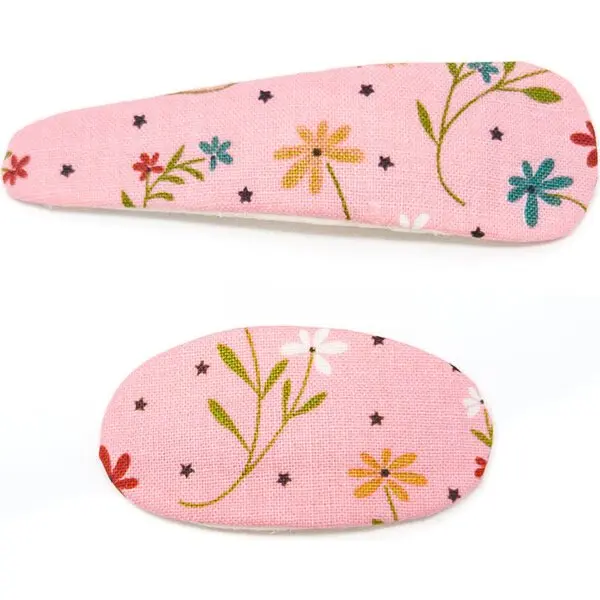 PUTTISU 2-piece Floral Print Clip Set - Petal Star Whimsy
