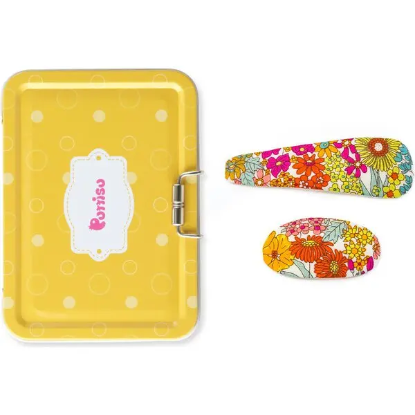 PUTTISU 2-piece Floral Print Clip Set - Retro Bloom Bash