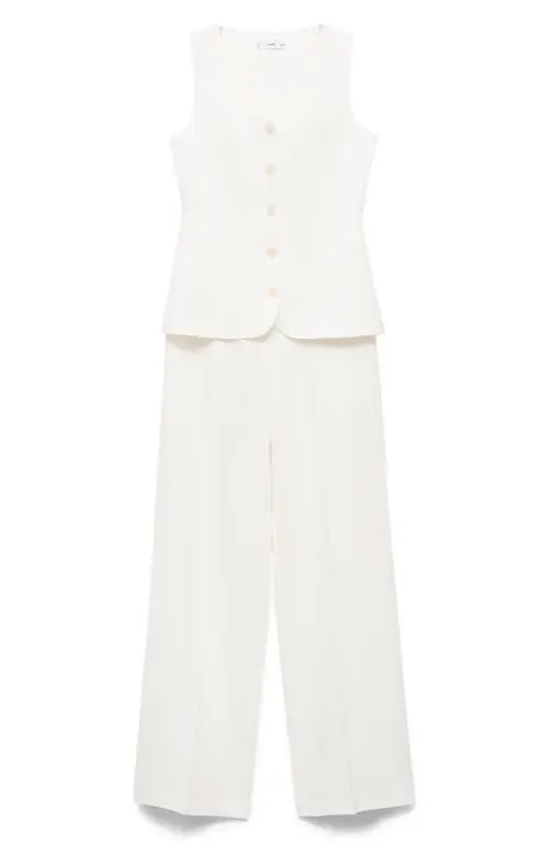 Mango Sleeveless Linen Jumpsuit