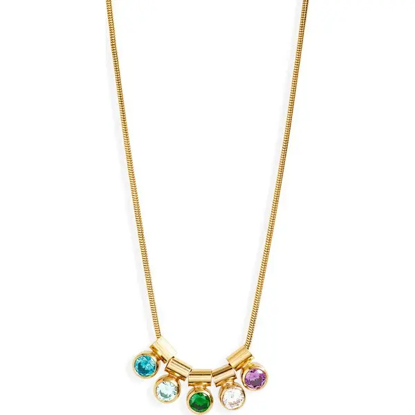 SET & STONES Ellie Multiple Birthstone Pendant Necklace - Gold/5 Charm