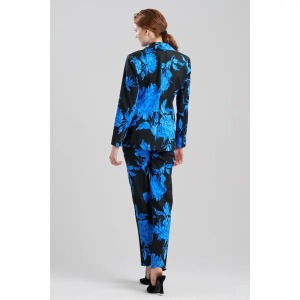 Natori Miyako Printed Cotton Chino Blazer - Blue W/black