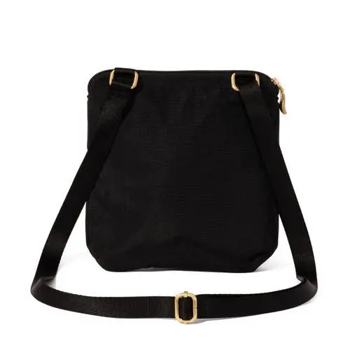 BAGGALLINI Coastal Flip Lock Mini Crossbody - Black W/gold Hardware