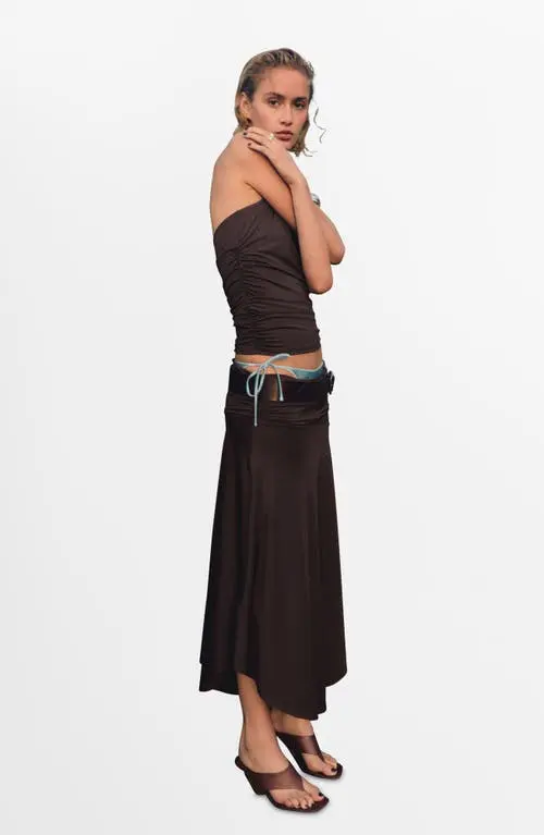 Mango Draped Midi Skirt