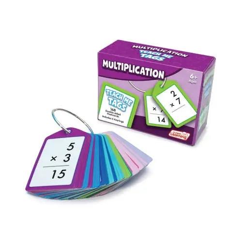 JUNIOR LEARNING Multiplication Teach Me Tags Educational Flashcards - Multicolored