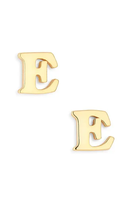 MARLYN SCHIFF Block Letter Initial Stud Earrings - Gold Plated E