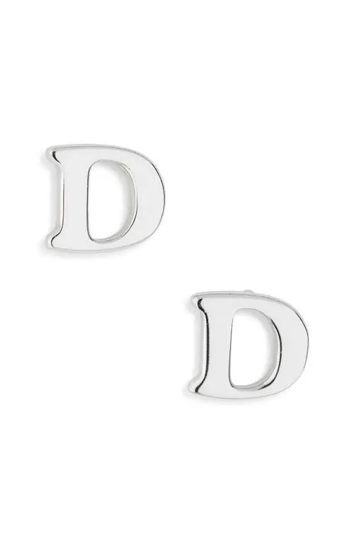 MARLYN SCHIFF Block Letter Initial Stud Earrings - Sterling Silver D