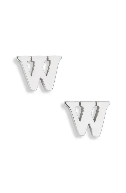 MARLYN SCHIFF Block Letter Initial Stud Earrings - Sterling Silver W