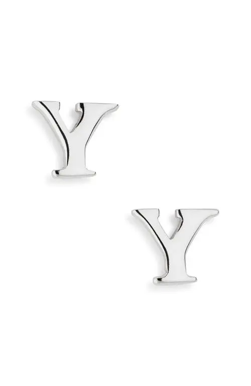 MARLYN SCHIFF Block Letter Initial Stud Earrings - Sterling Silver Y