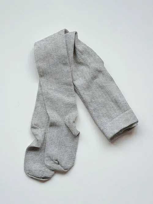 THE SIMPLE FOLK Ribbed Tights - Gray Melange