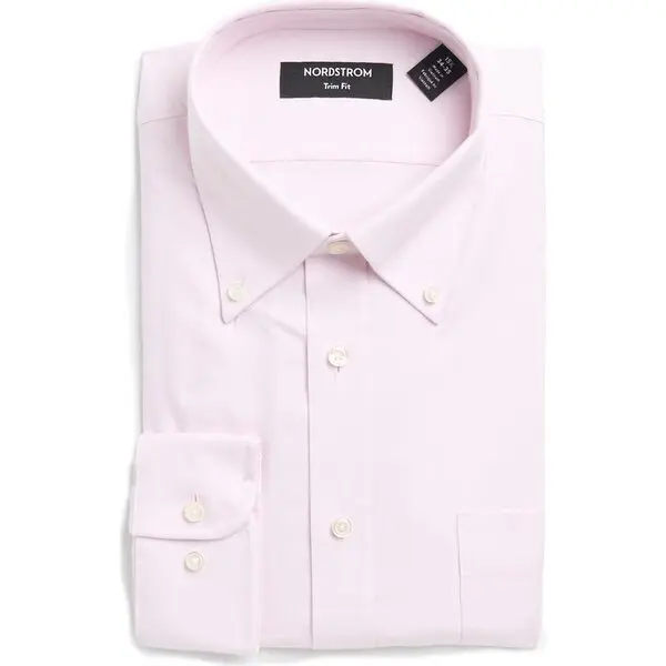 slim fit dress slacks Men's White Contrast Button Pink Gingham Trim Slim Fit Formal Shirt With  Single Cuffs main image 1