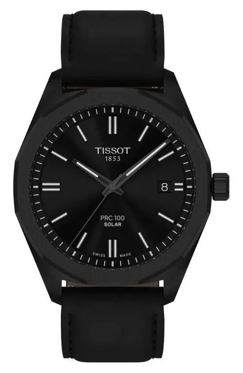 TISSOT Prc 100 Solar Quartz Strap Watch - Black
