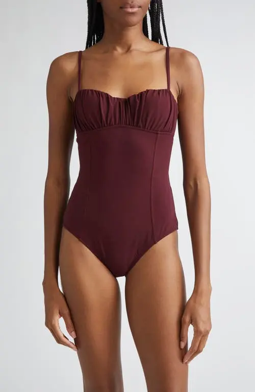 Ulla Johnson Dalila Ruched One-piece Swimsuit - Cassis