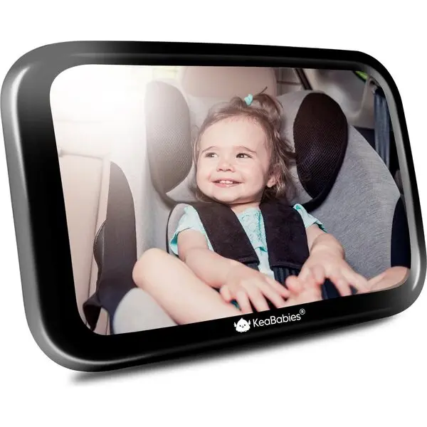 KEABABIES Baby Car Seat Mirror - Sleek Black