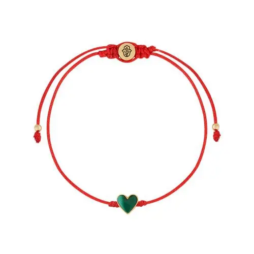 KARMA AND LUCK Heart Charm String Bracelet - Red