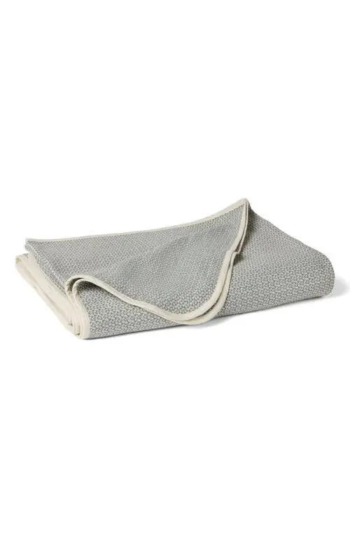 COYUCHI Honeycomb Organic Cotton Blanket - Undyed/lagoon