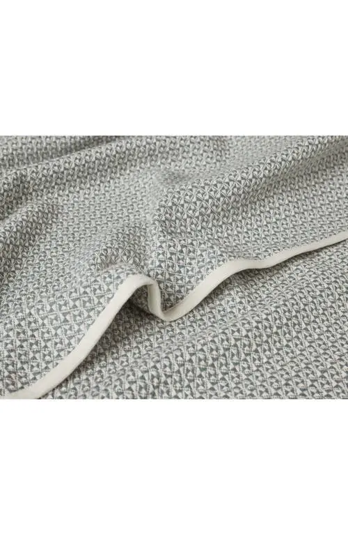 COYUCHI Honeycomb Organic Cotton Blanket - Undyed/lagoon