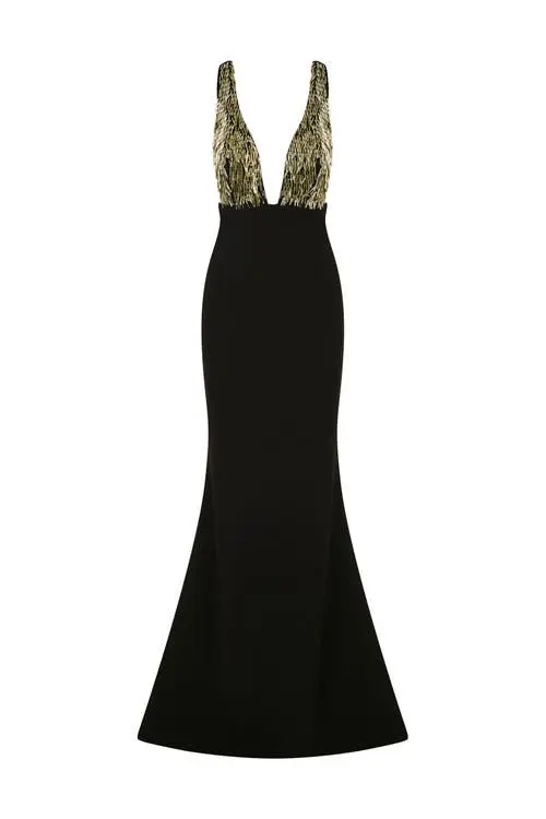 knee length dresses for ladies Baltic Born Womens Layla Tulle Maxi Dress | Black main image 1