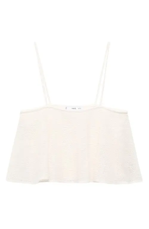 Mango Ruffle Knit Crop Camisole