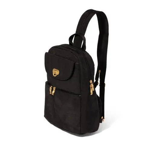 BAGGALLINI Coastal Flip Lock Day Pack - Black W/gold Hardware